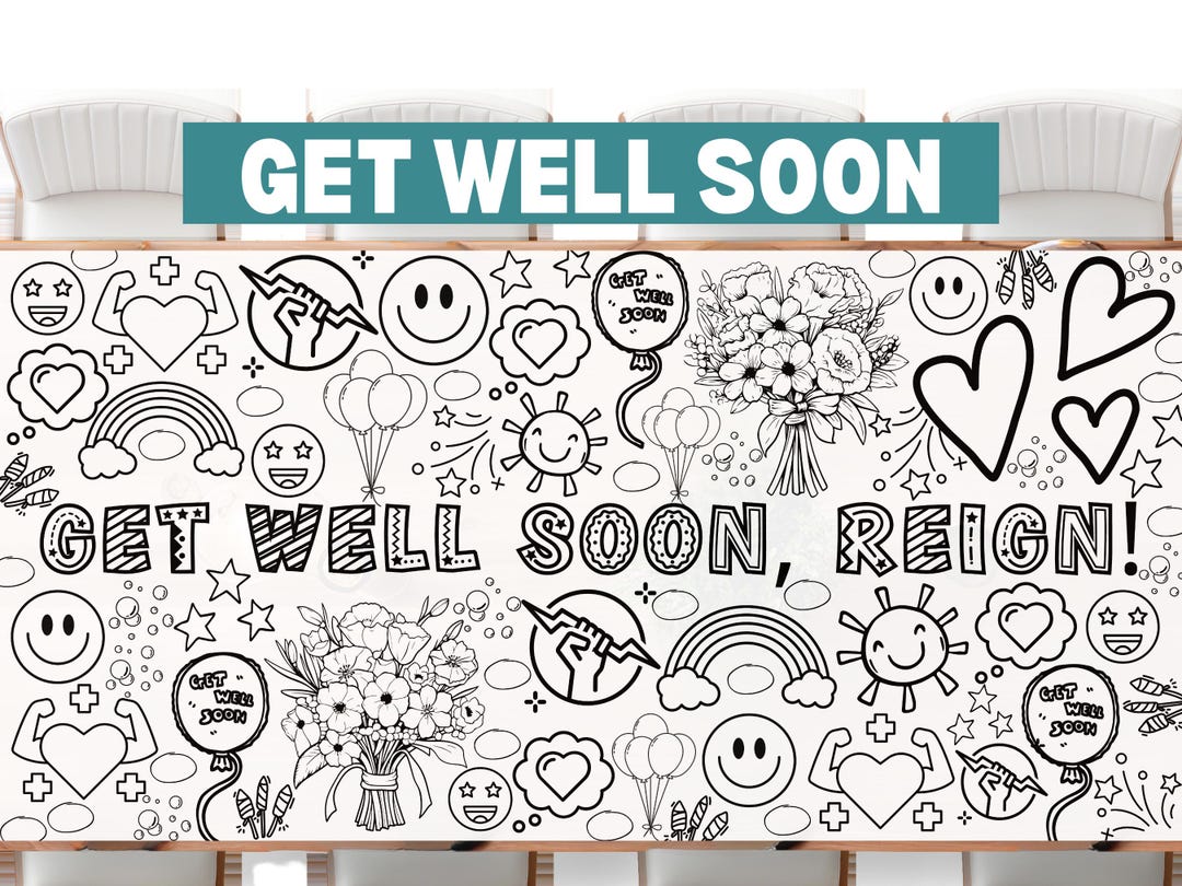 Personalized Get Well Soon Gift for Kid Family Large Get Well Card From ...