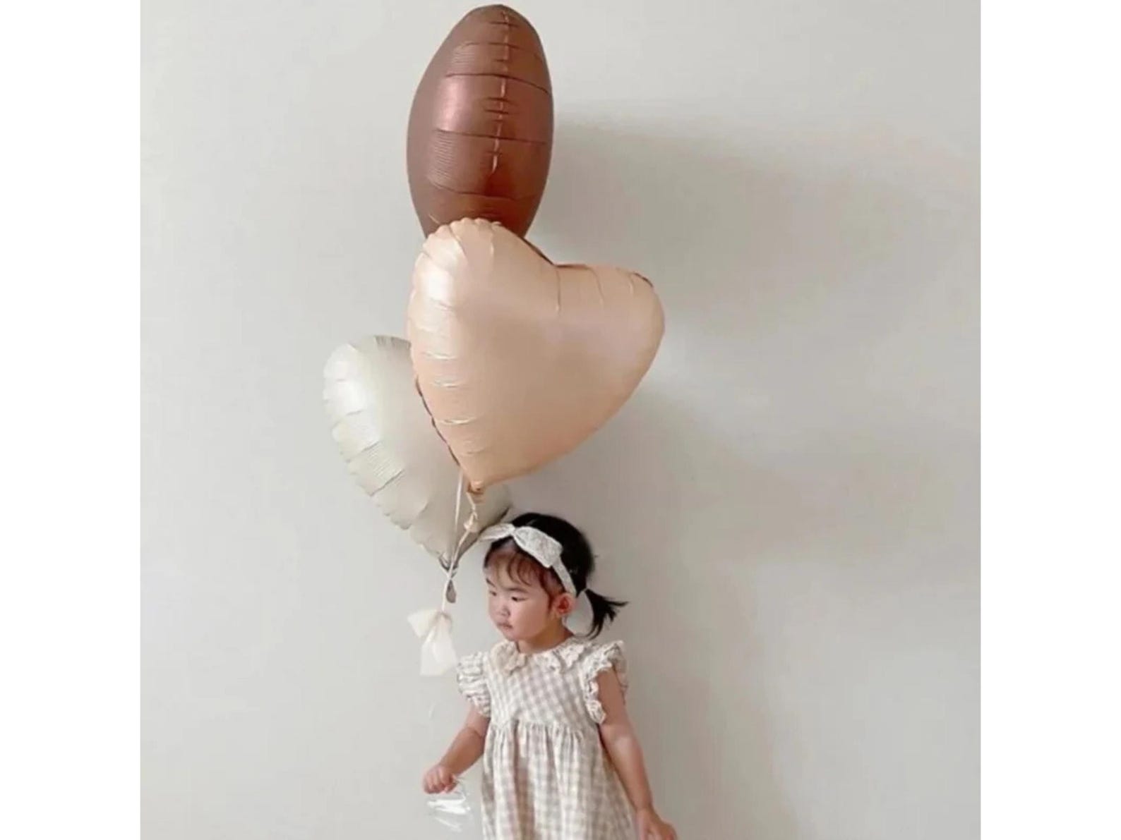 Beige Matte Carmel Balloon Heart Shaped Helium Foil Cream 18" Bday ...