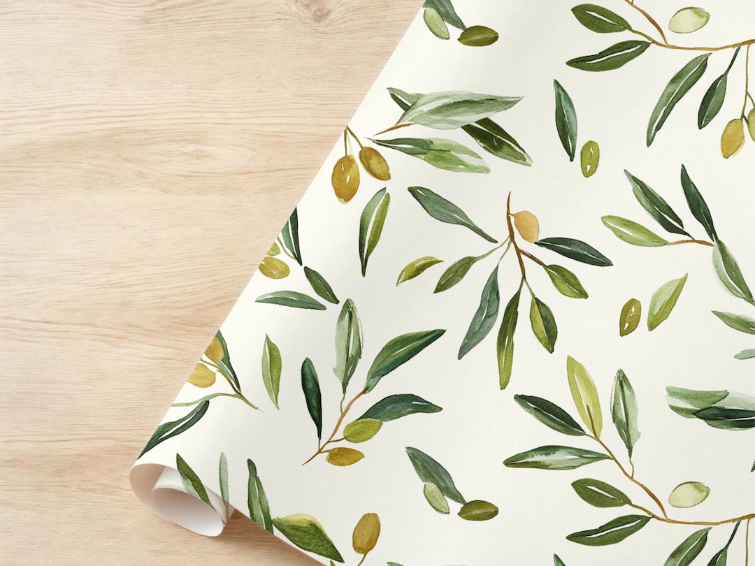 Olive Branch Wrapping Paper Whimsical Baby Shower Olive You Theme ...