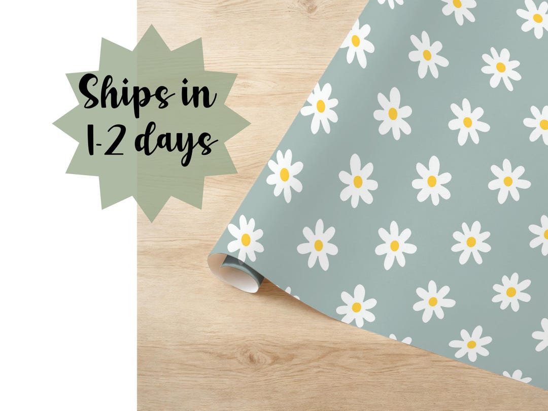Daisy Wrapping Paper Floral Pattern Gift Wrap Special Occasion Nature ...