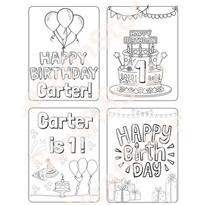 Personalized Birthday Party Favors Coloring Sheets Custom Name and ...
