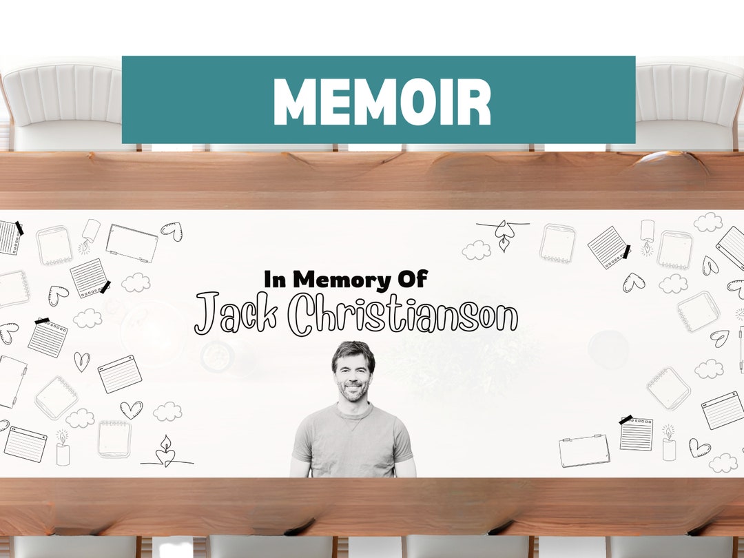 LARGE 6-foot Custom Memorial Coloring Banner Personalized Memory Lane ...