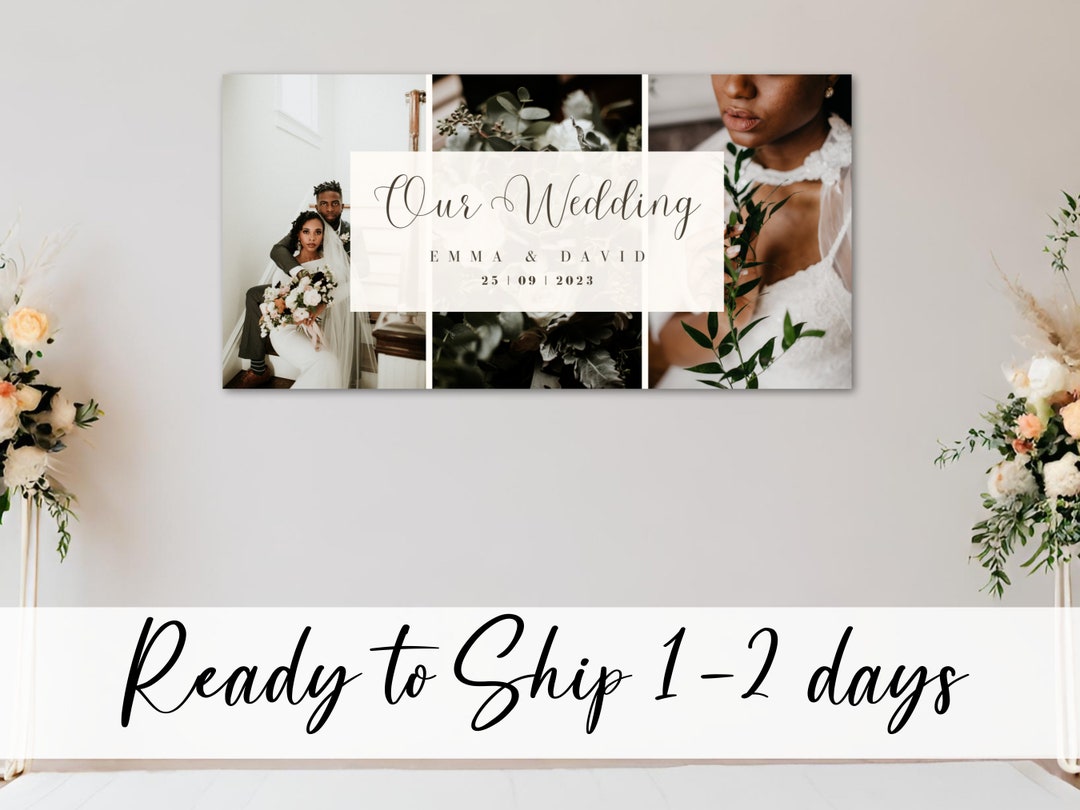 Custom Wedding Name Banner Backdrop Bridal Shower Decoration Engagement ...