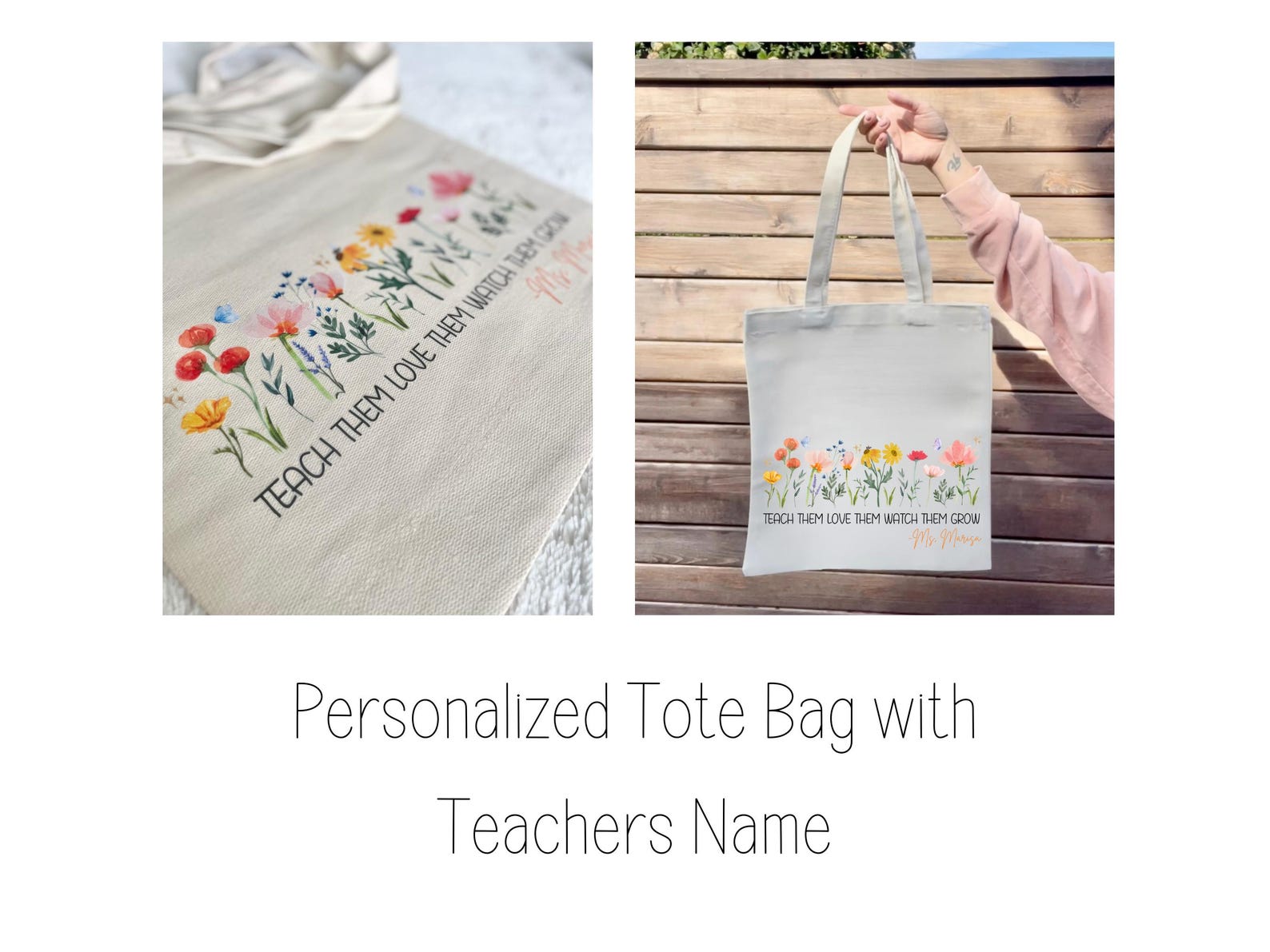 Set of 6 Teacher Gift Box Set Tote Bag Glass Cup Wrap Bamboo Lid ...