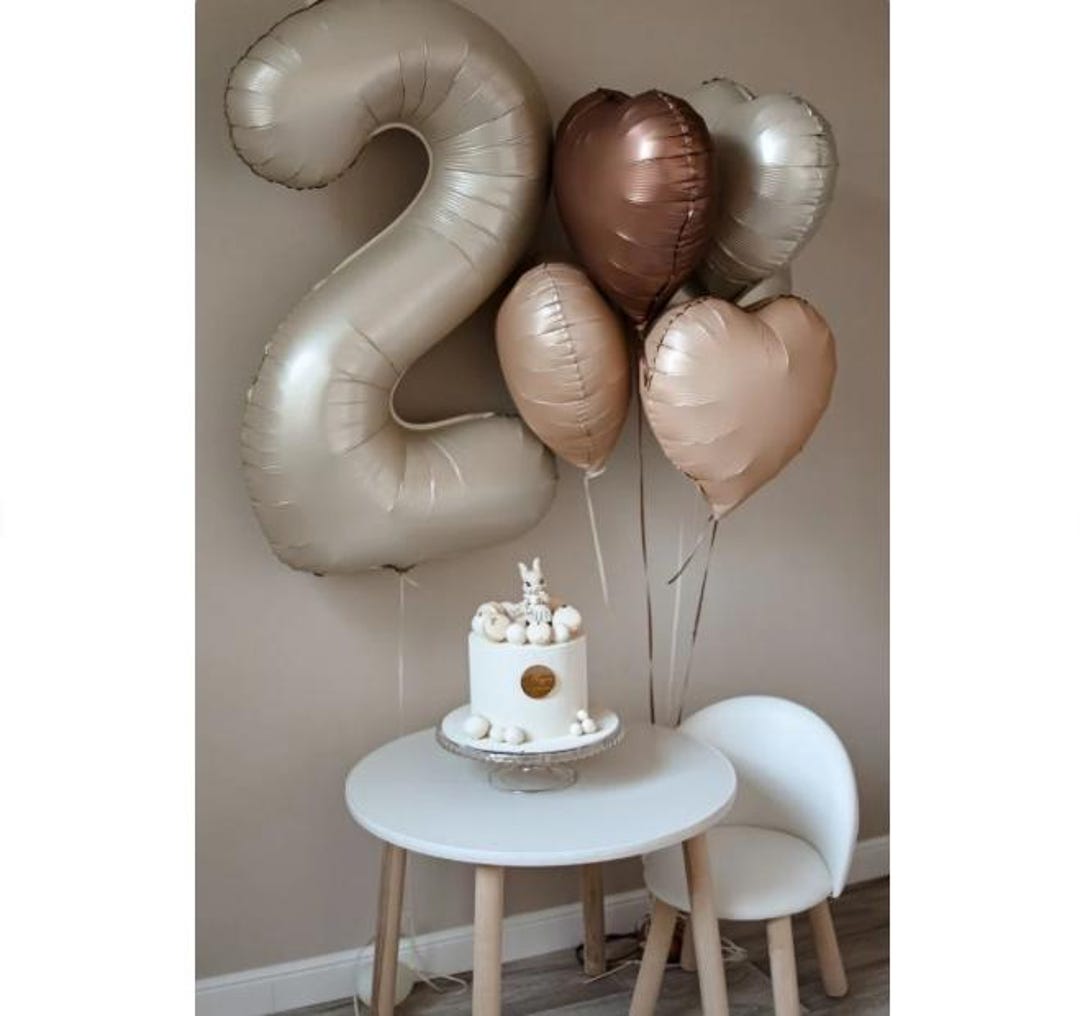 LARGE 30" Boho 2nd Birthday Balloon Decor Two Year Old Beige Matte ...