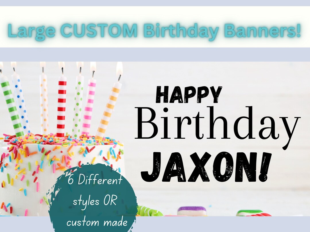 LARGE Personalized Birthday Banner Event Sign Custom Party - Etsy