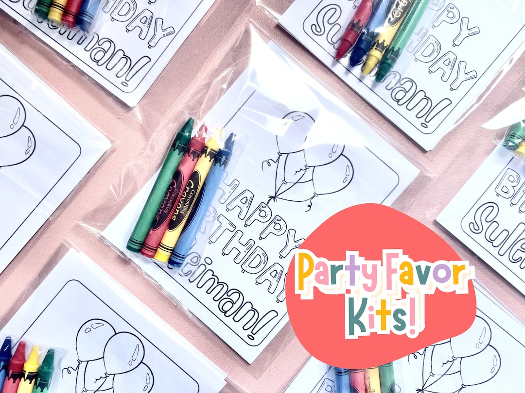 Personalized Birthday Party Favors Coloring Sheets Custom Name and ...