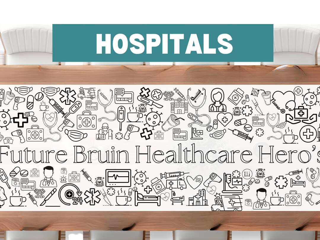 CUSTOM Large Medical Coloring Banner Healthcare Heroes Hospital Giant ...