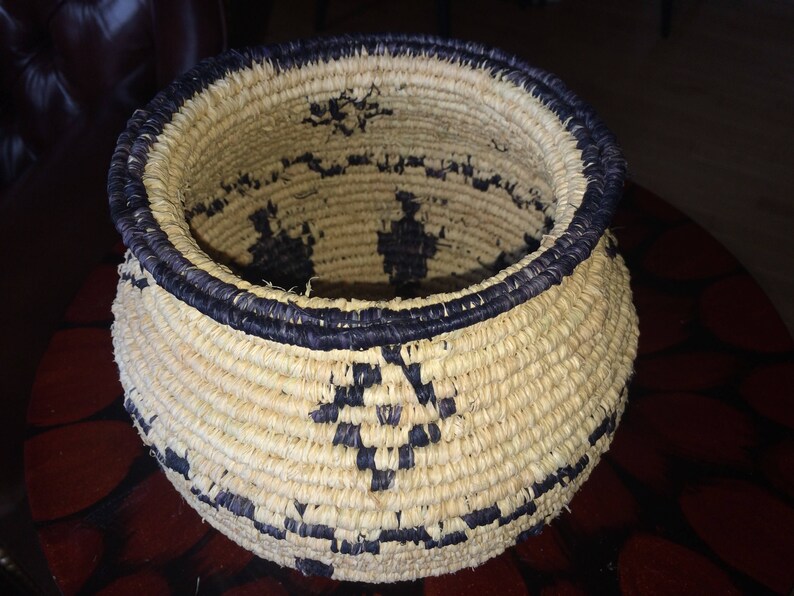 Hand Made Coiled Basket Pomo Indian Inspired | Etsy