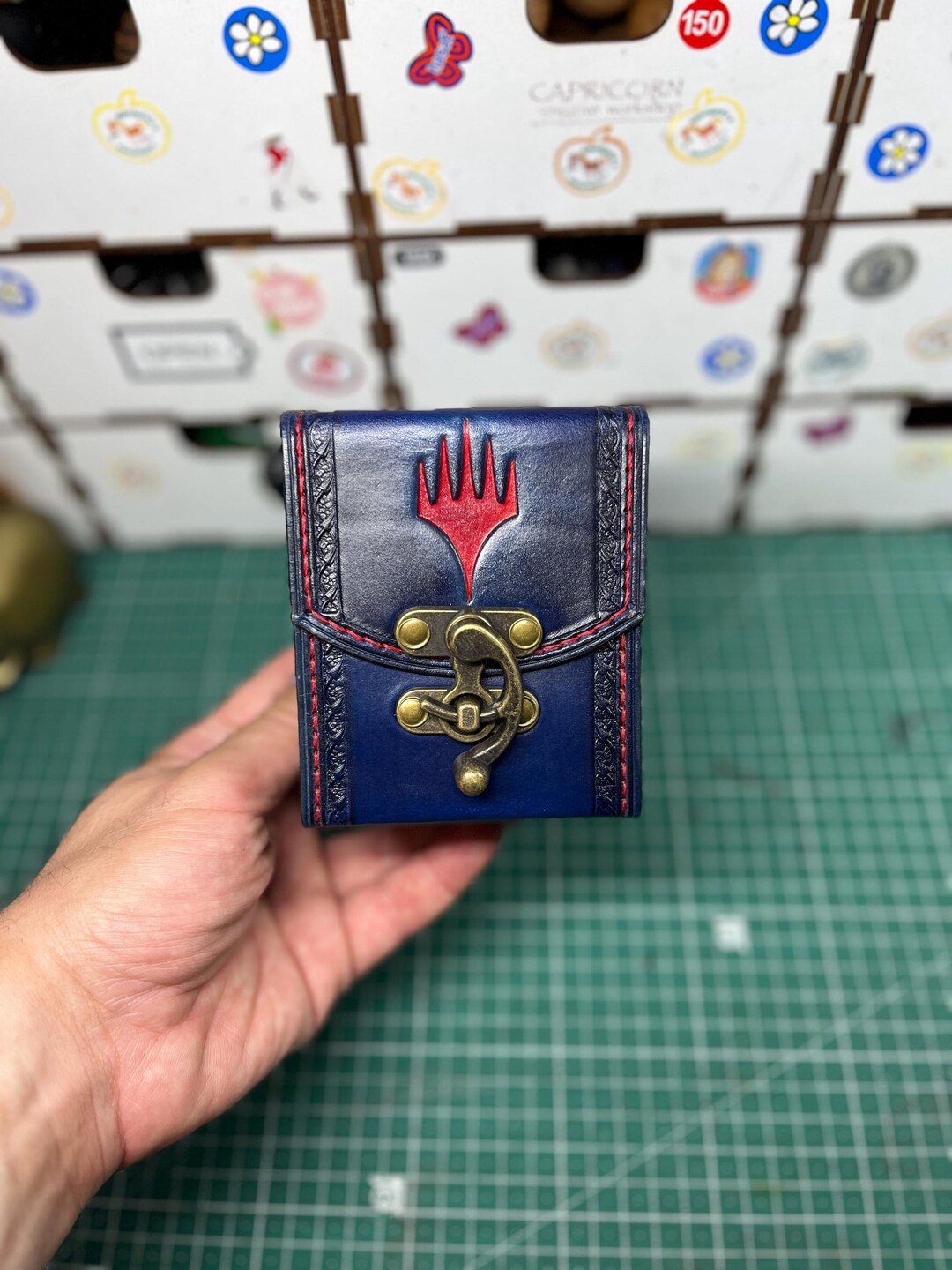 Leather MTG Deck Box: MTG Card Case, for 100 Sleeved Cards ,handmade - Etsy