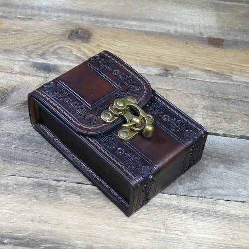 Full Black 80 Mm Tarot Leather Deck Box Tarot Bag Tarot - Etsy