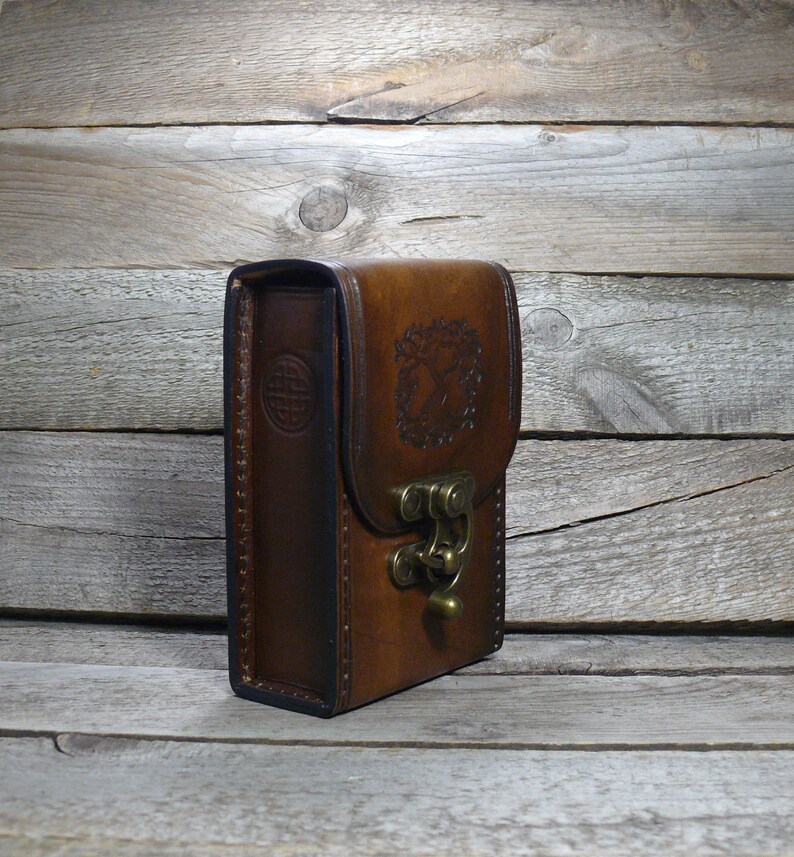Tarot Deck Box tree of Life brown tarot Leather Deck Box - Etsy