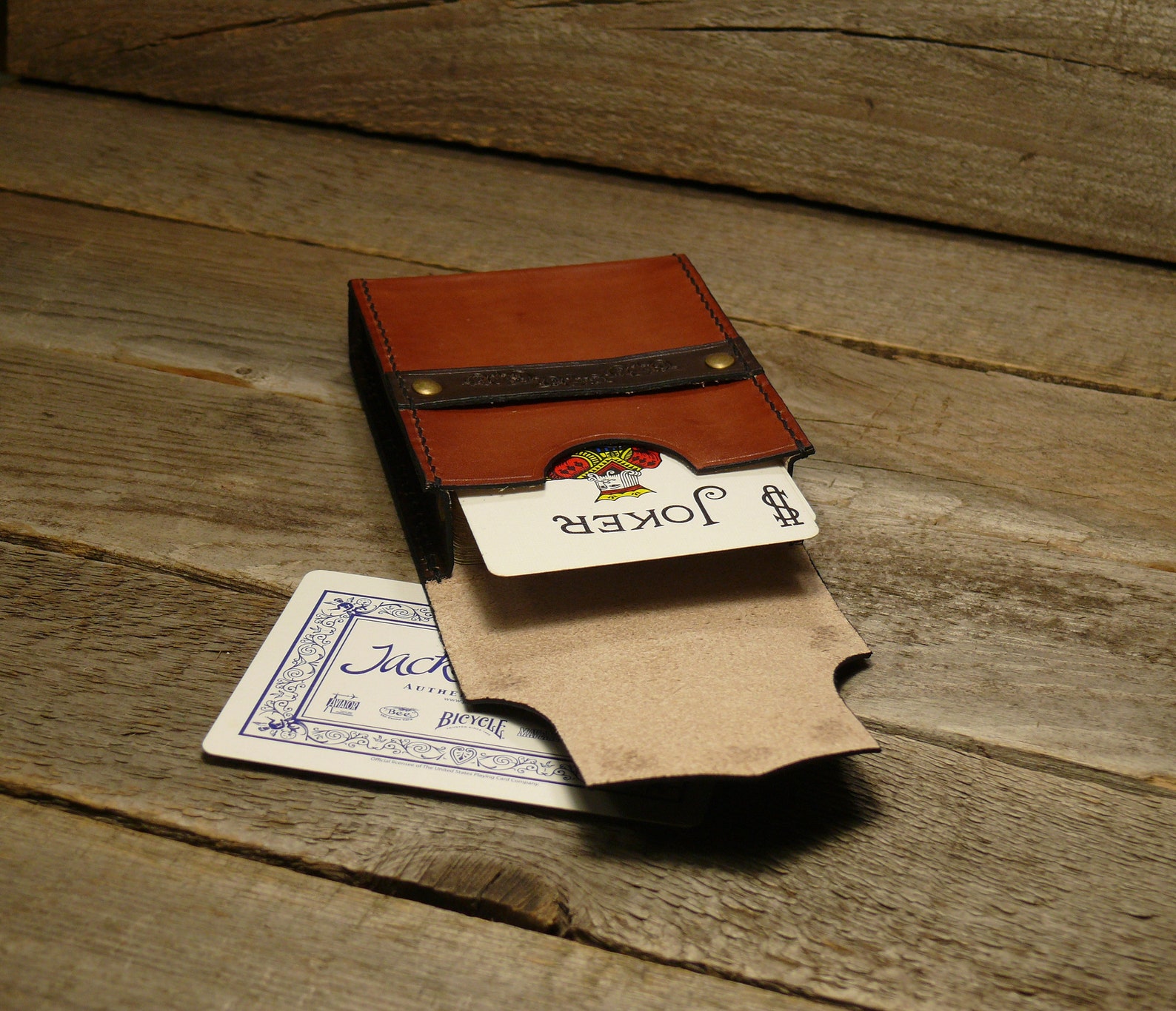 Playing card caseLeather case Leather Playing Card Set | Etsy