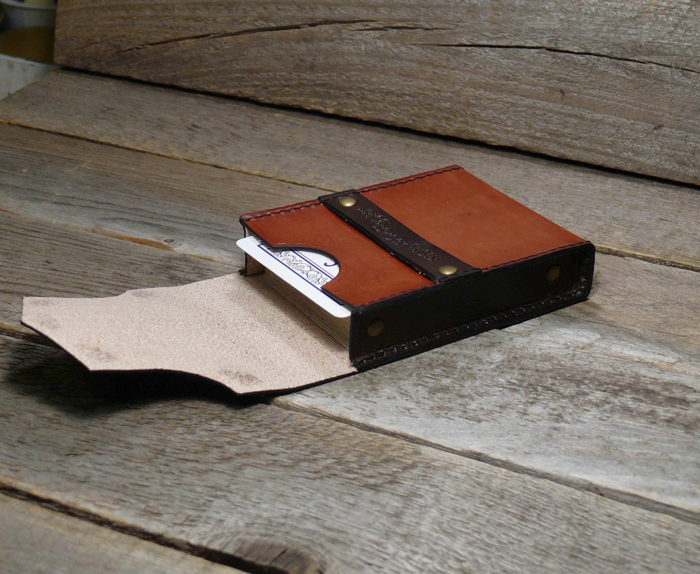 Playing card caseLeather case Leather Playing Card Set | Etsy