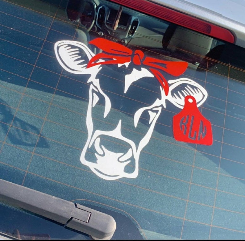 Bandana Cow Car Decal Car Sticker HEIFER Car Accessories | Etsy
