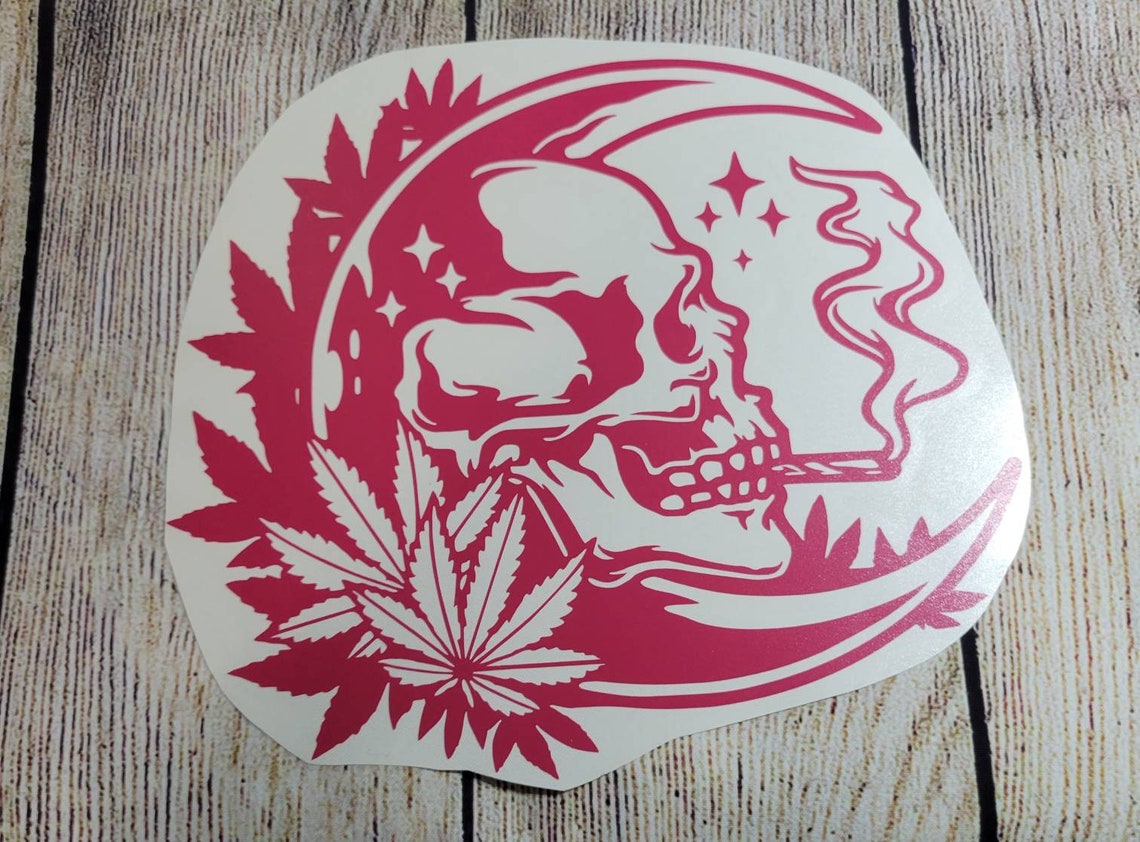 420 Skull Decal Smoking Skull Pot Head Cannabis Decal - Etsy