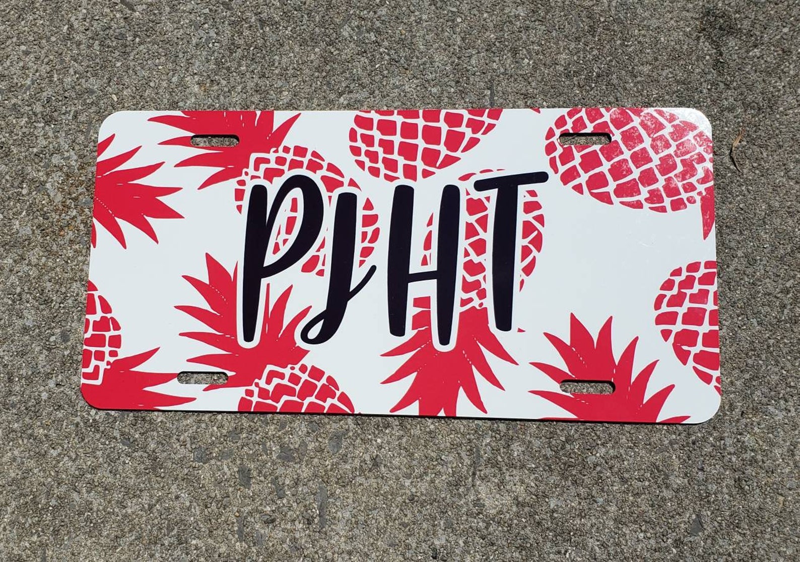 Pineapple Monogram License Plate Car Tag Matching Set Car | Etsy