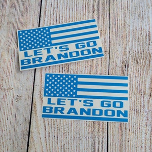 Let's Go Brandon Car Decal American Flag FJB Freedom Stripes & Stars ...