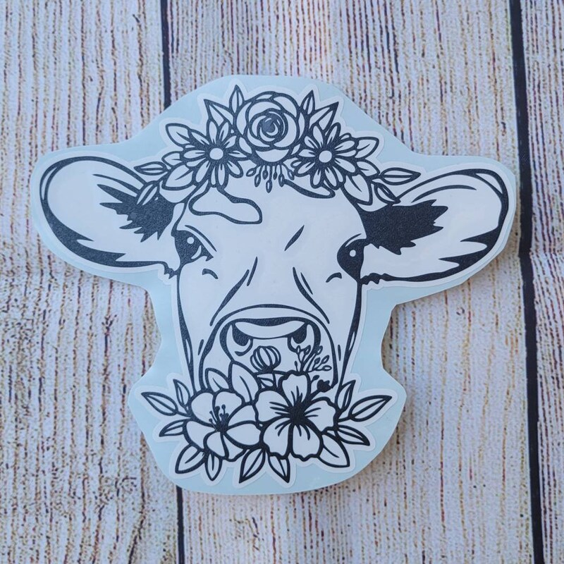 Cow Head Decal - Etsy