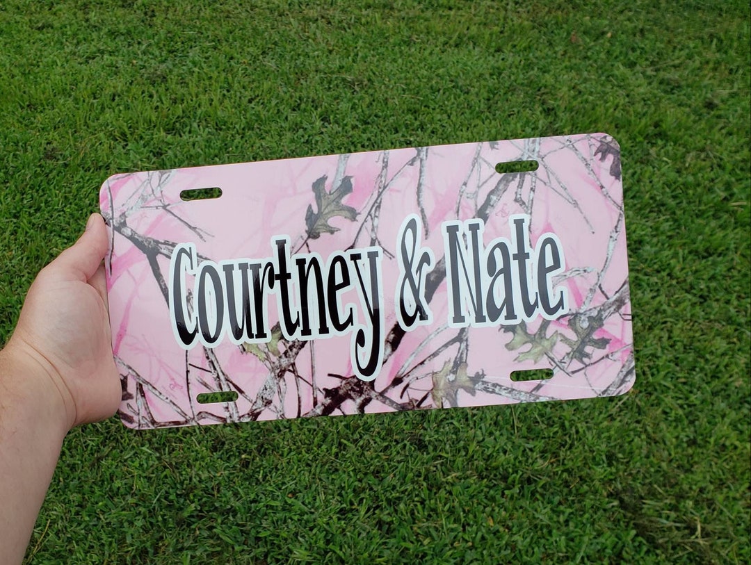 Pink Camo License Plate Car Tag Car Accessories Camoflauge Monogram ...