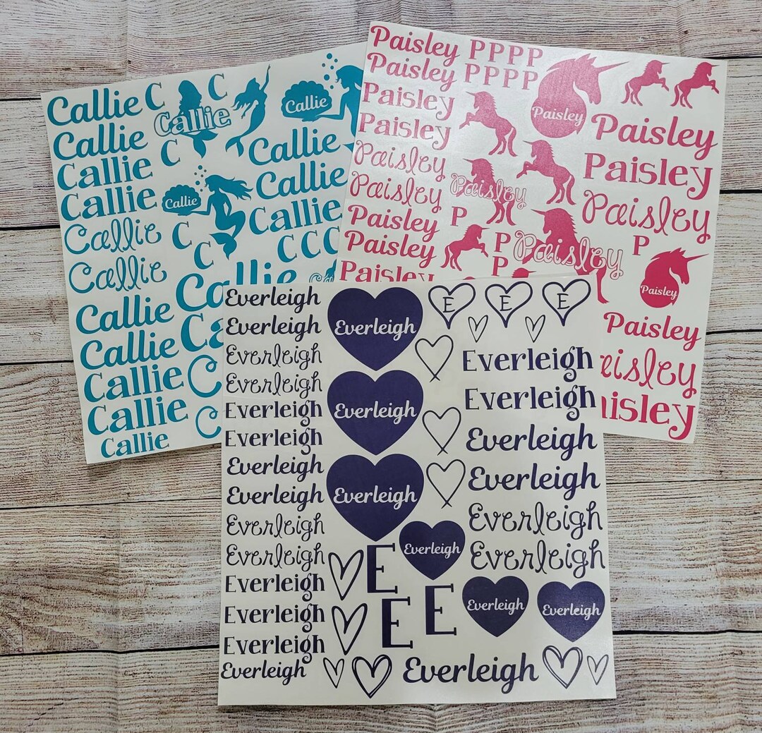Monogram Decal Sheet Labels Kids Decals Back to School Labels Sharks ...