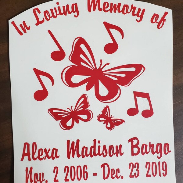 In Loving Memory Music Notes Decal - Etsy
