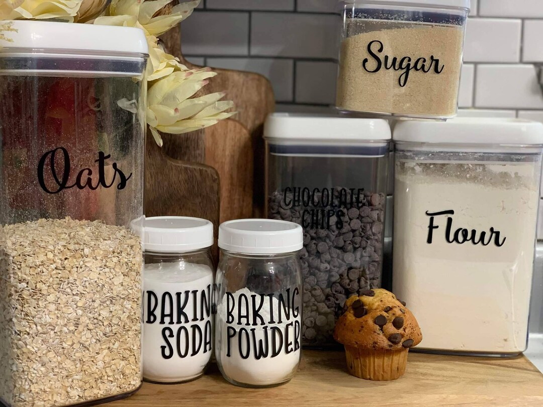 Kitchen Label Decals Container Labels Oats Coffee Sugar Rice Tea Baking ...