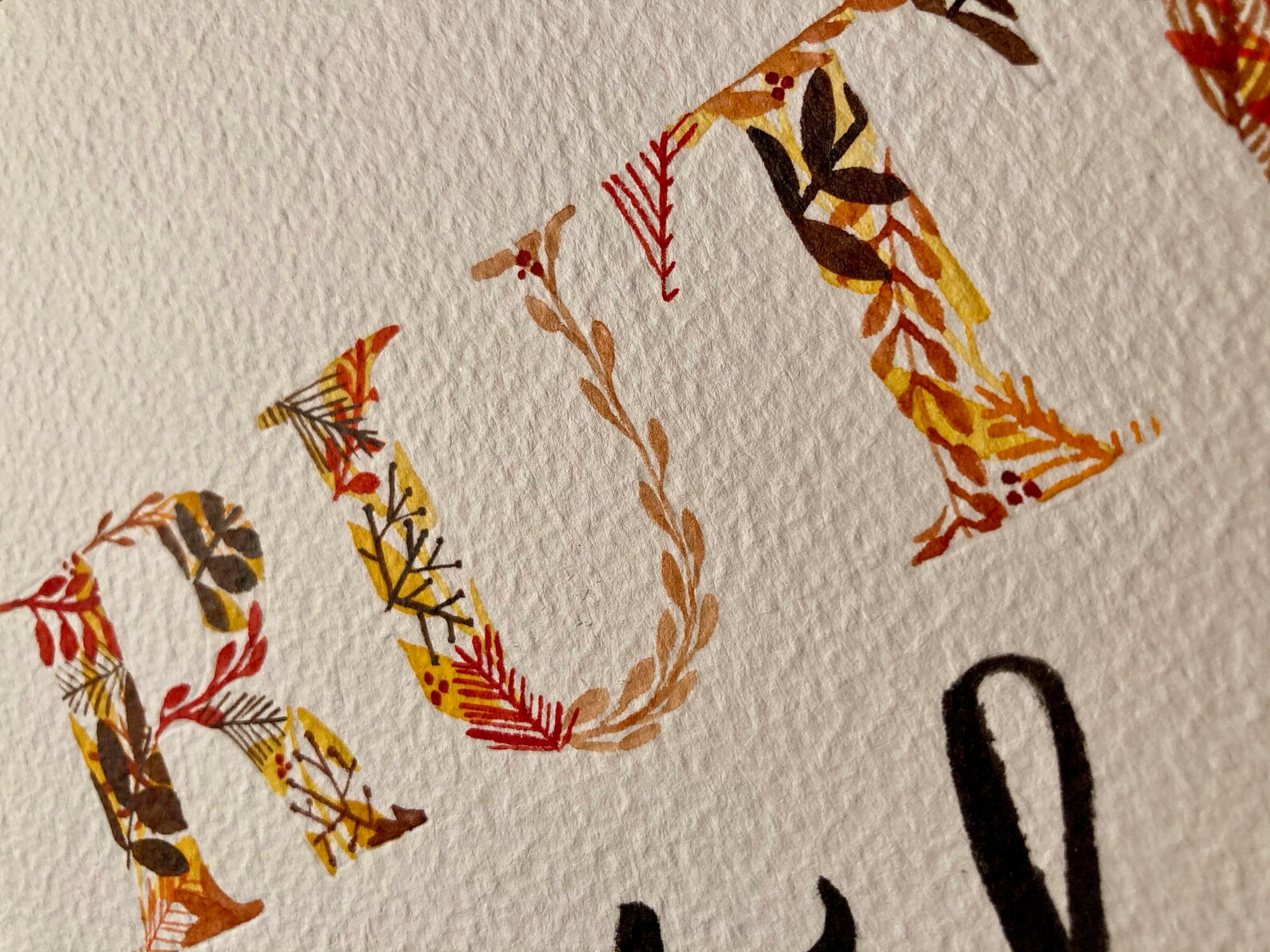 Custom Watercolour Name Lettering - Etsy UK