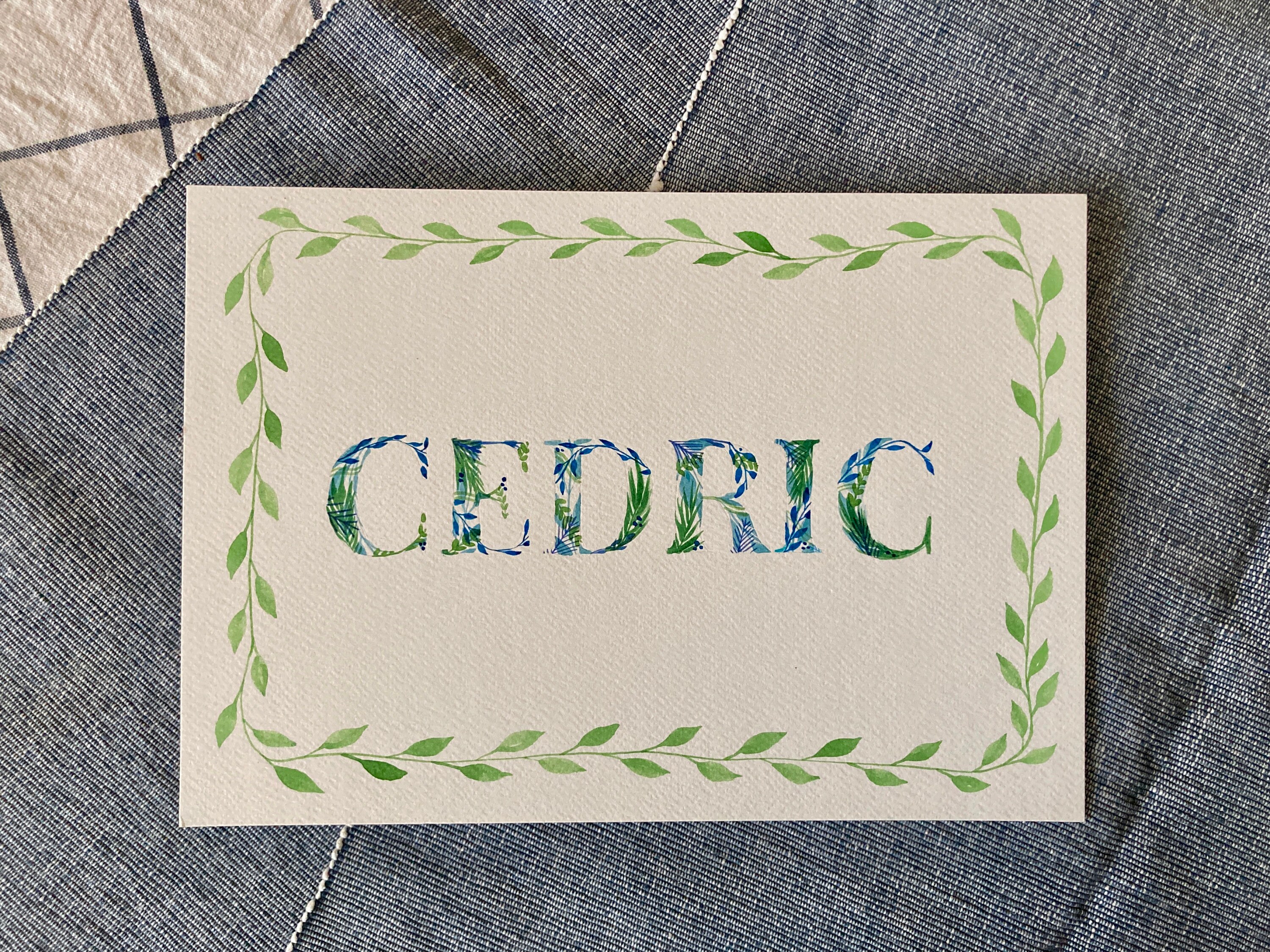 Custom Watercolour Name Lettering - Etsy UK