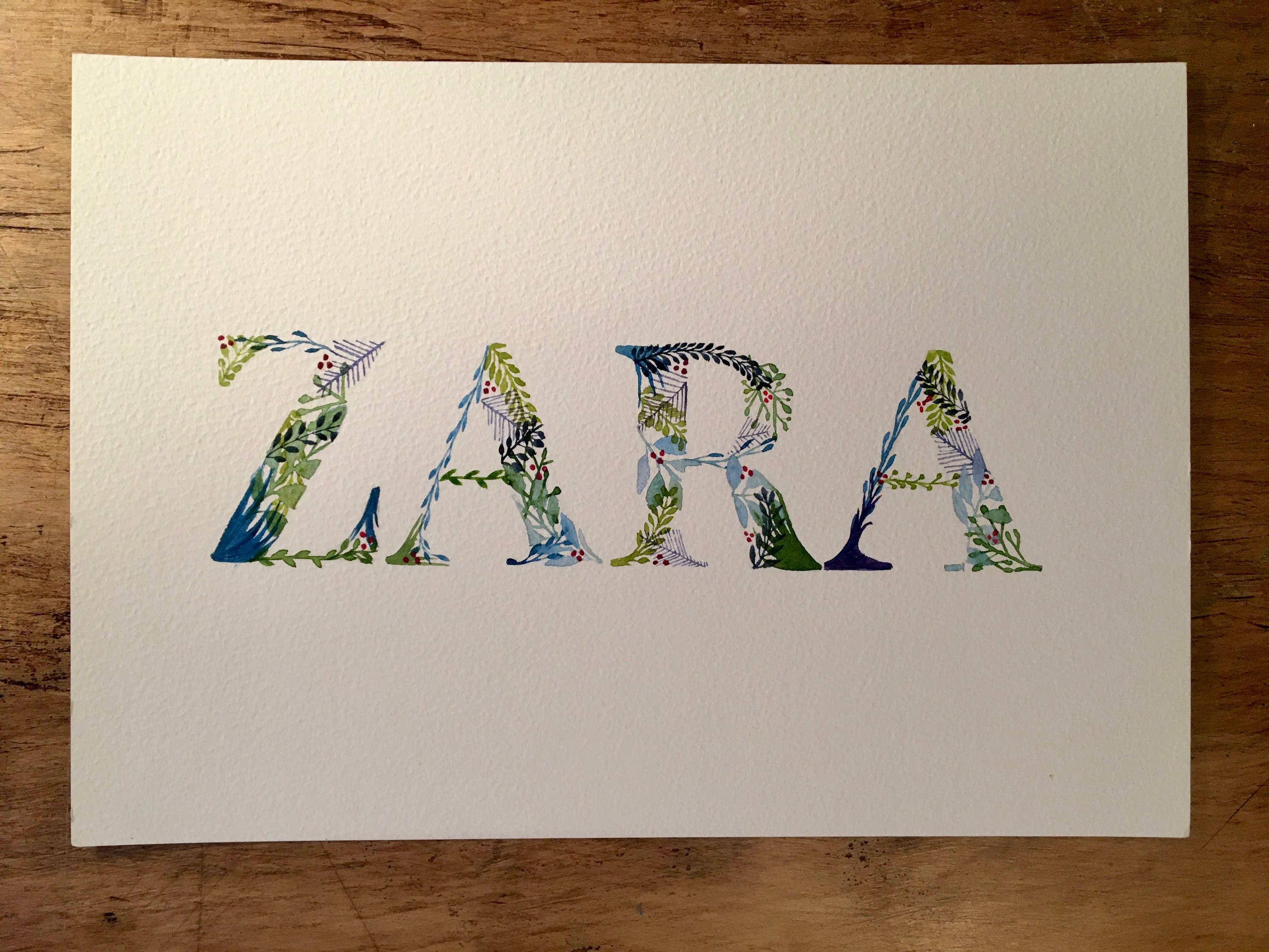 Custom Watercolour Name Lettering - Etsy UK