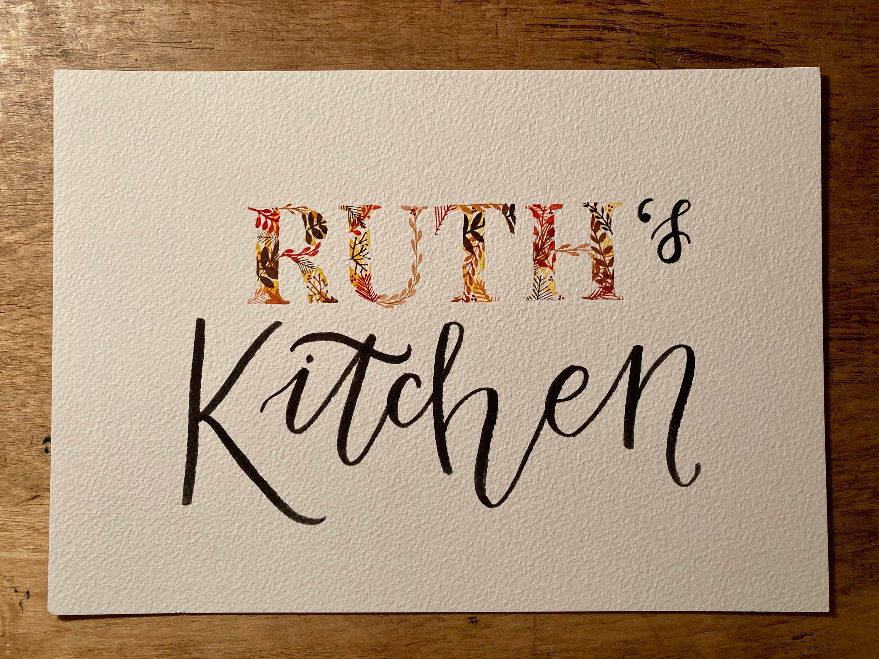 Custom Watercolour Name Lettering - Etsy UK