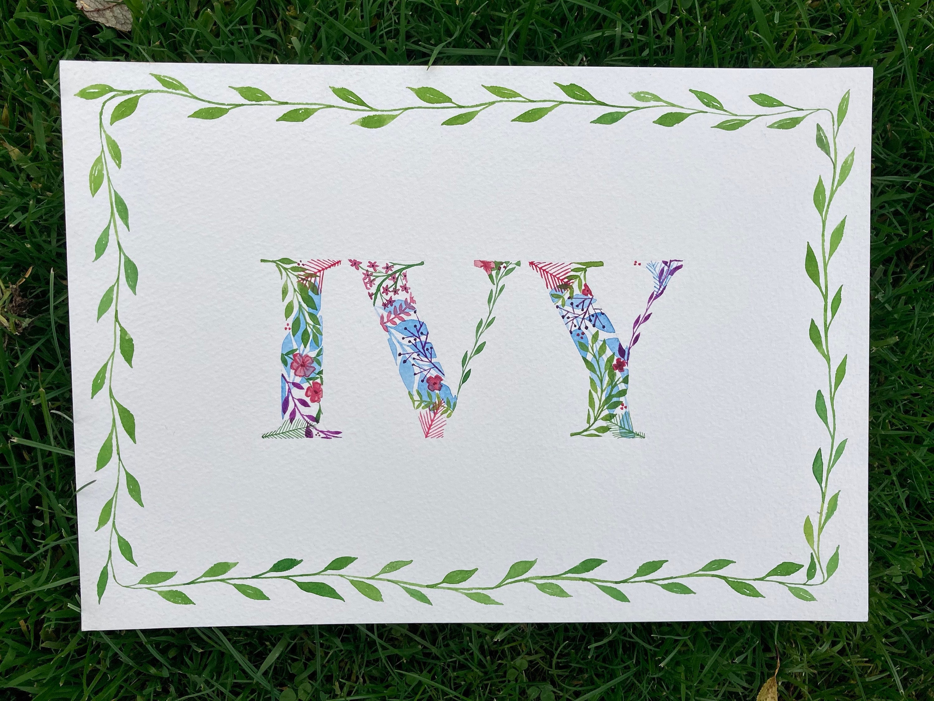 Custom Watercolour Name Lettering - Etsy UK
