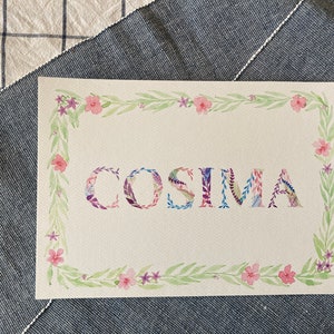 Custom Watercolour Name Lettering - Etsy UK