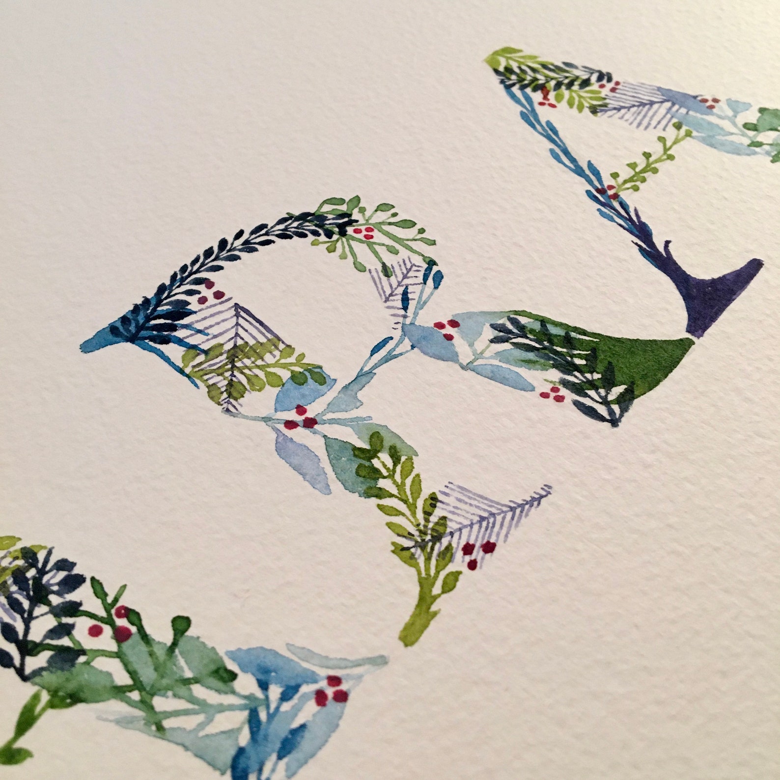 Custom Watercolour Name Lettering - Etsy UK