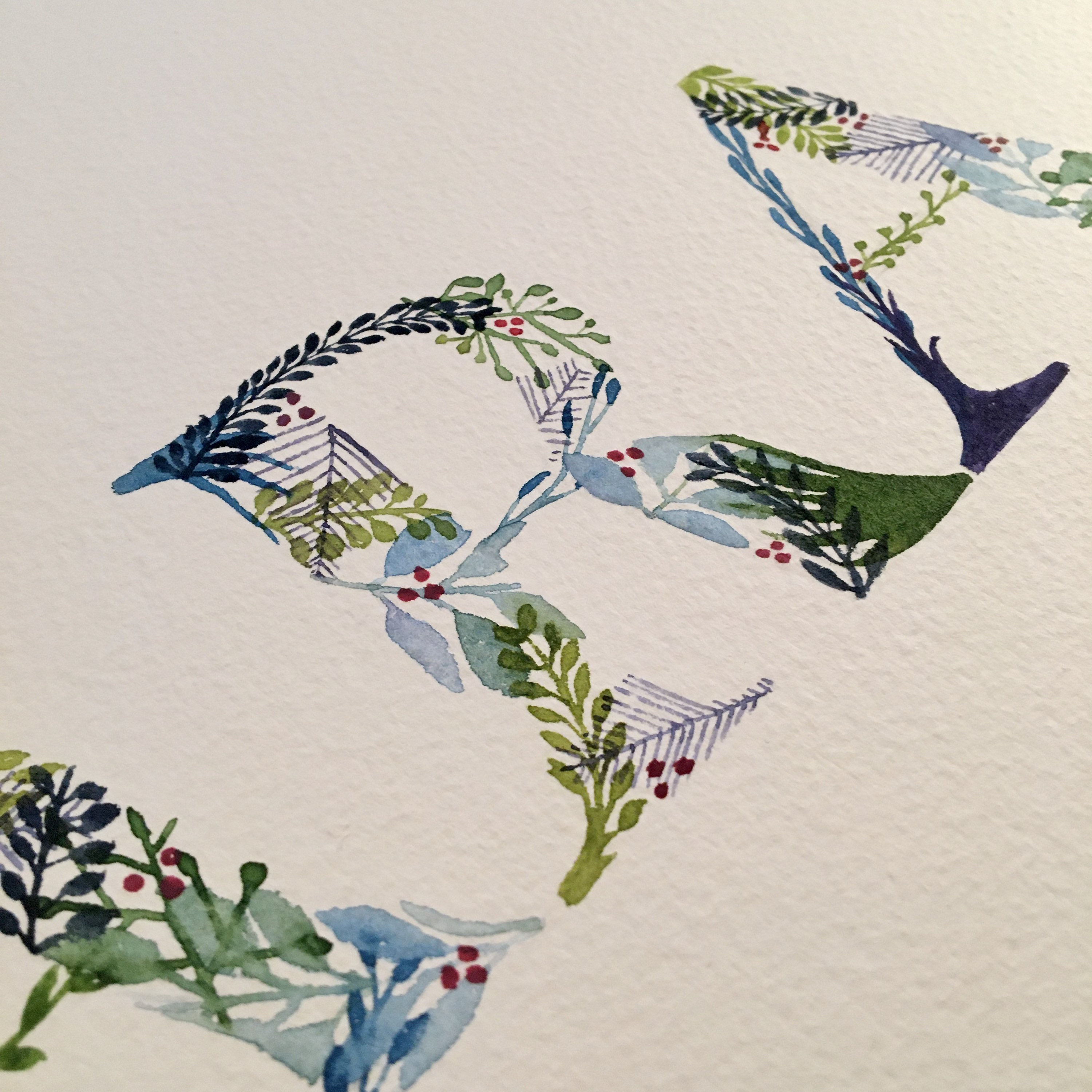 Custom Watercolour Name Lettering - Etsy UK