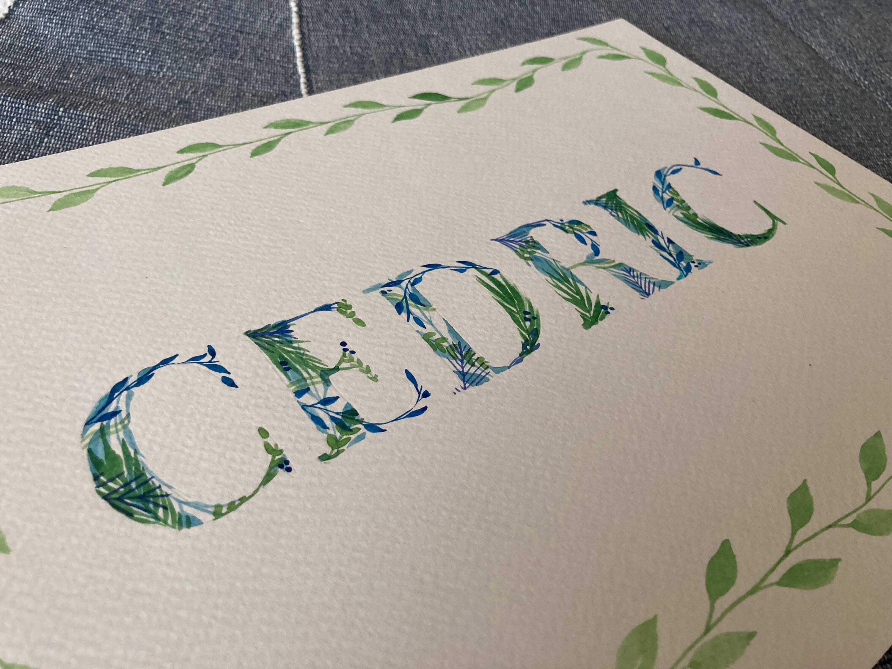 Custom Watercolour Name Lettering - Etsy UK
