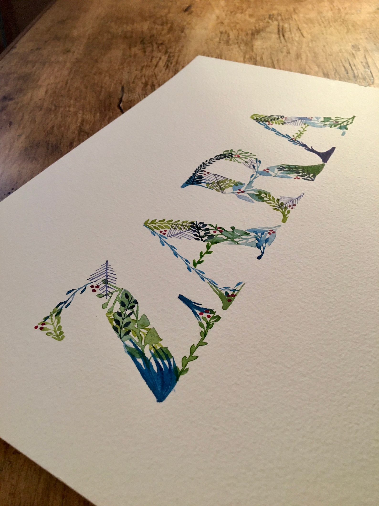 Custom Watercolour Name Lettering - Etsy UK