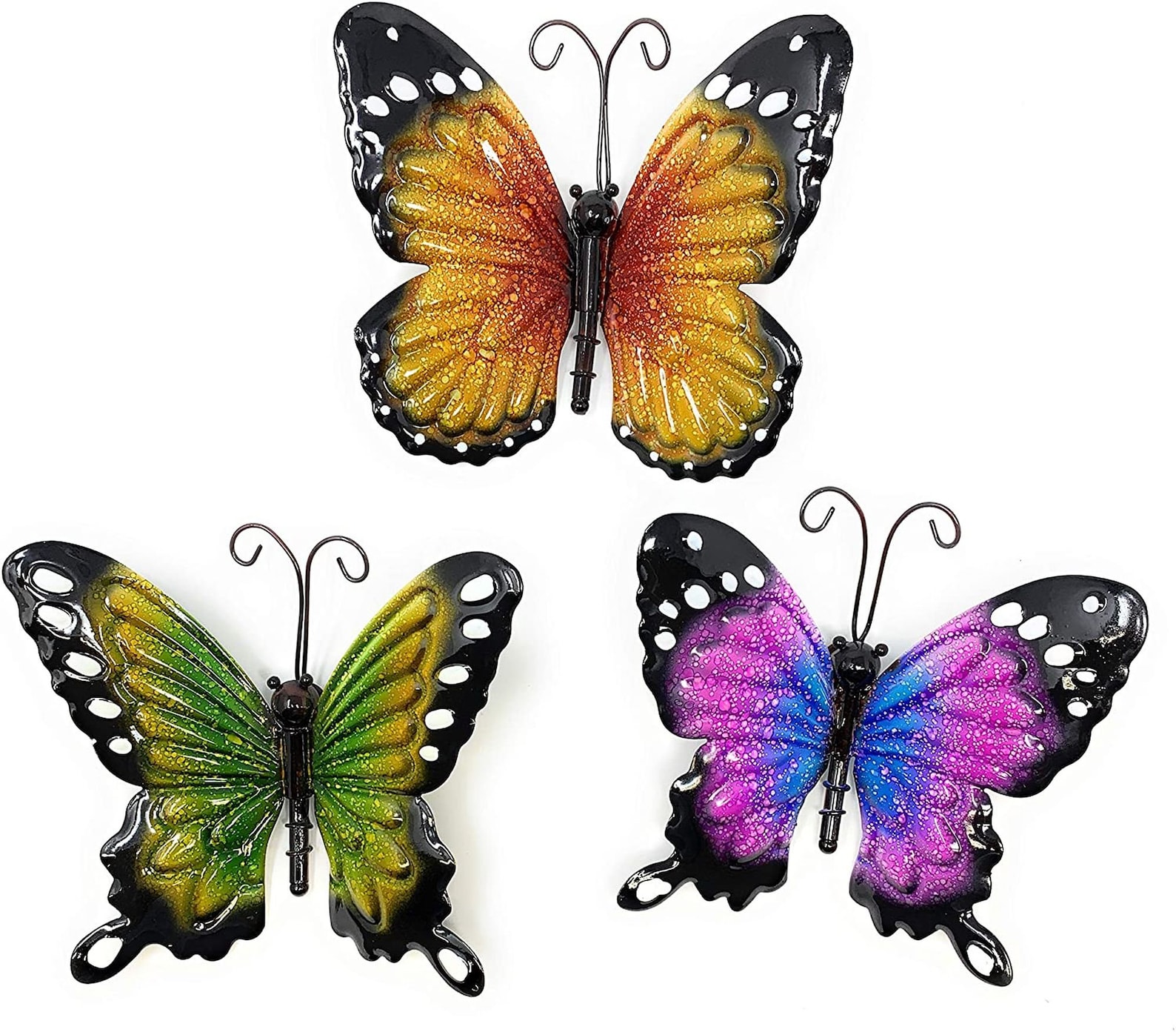 Metal Colorful Butterfly Sculptures Wall Art (set of 3 Pcs) - Etsy