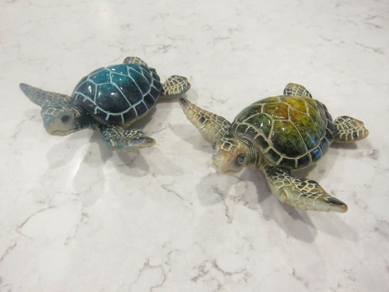 Sea Turtle Magnets for Fridge (set of 2 Pcs ) Home Decor/ Fine Craft ...