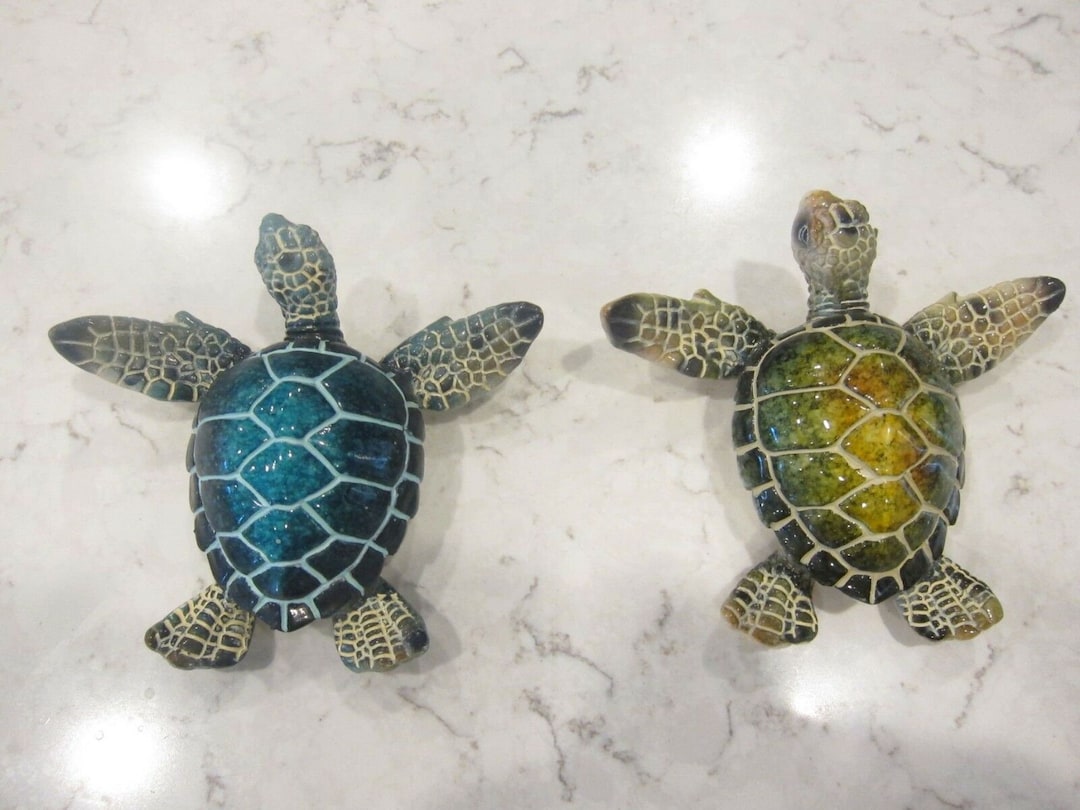 Sea Turtle Magnets for Fridge (set of 2 Pcs ) Home Decor/ Fine Craft ...