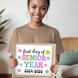 First Day of Senior Year Printable Sign Instant Digital Download Back ...