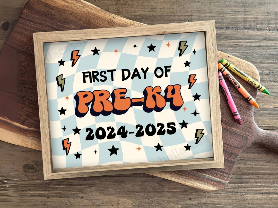 First Day of Pre-k4 Printable Sign - Instant Digital Download - Back to ...