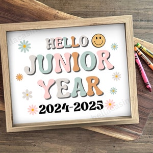 First Day of Junior Year Printable Sign Instant Digital Download Back ...
