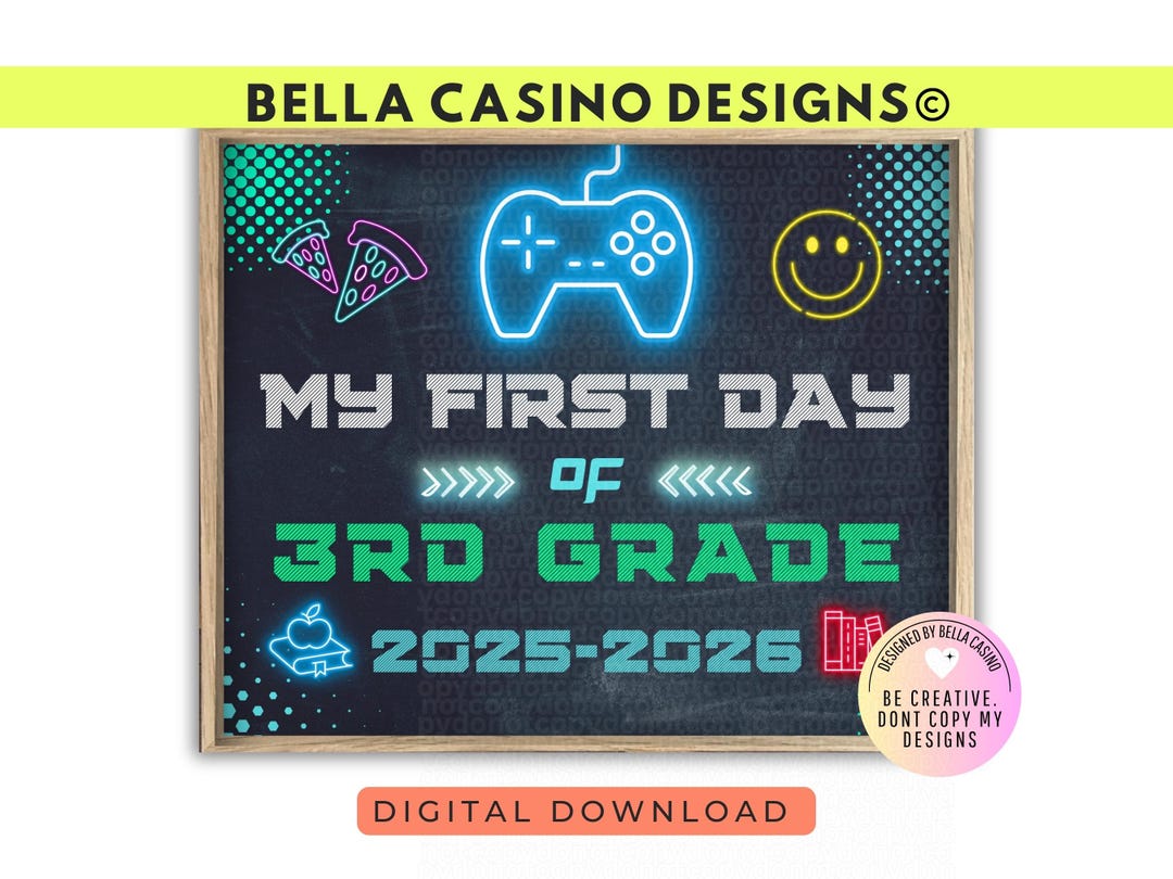 First Day of 3rd Grade Sign Printable - Digital Download - Etsy