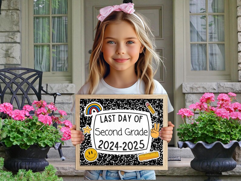 LAST DAY of 2nd Grade Sign, Last Day of School Sign, Printable 2nd ...