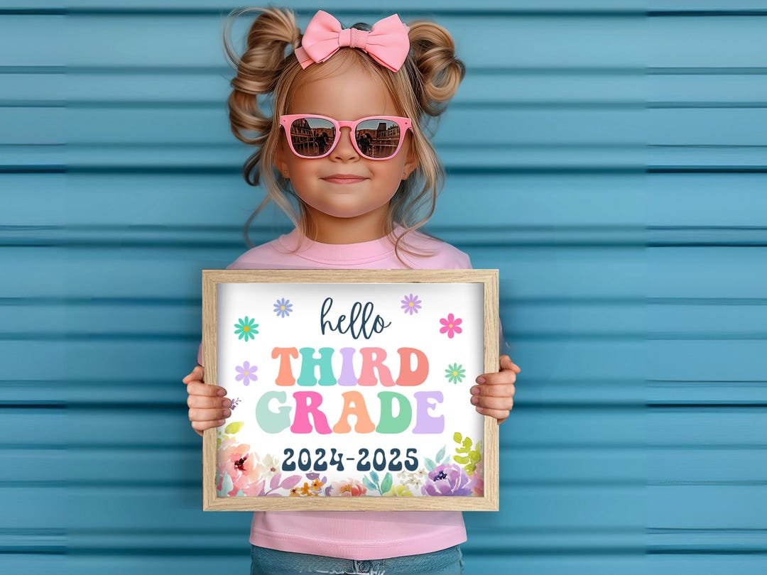 First Day of 3rd Grade Sign, First Day of School Sign, Printable 3rd ...