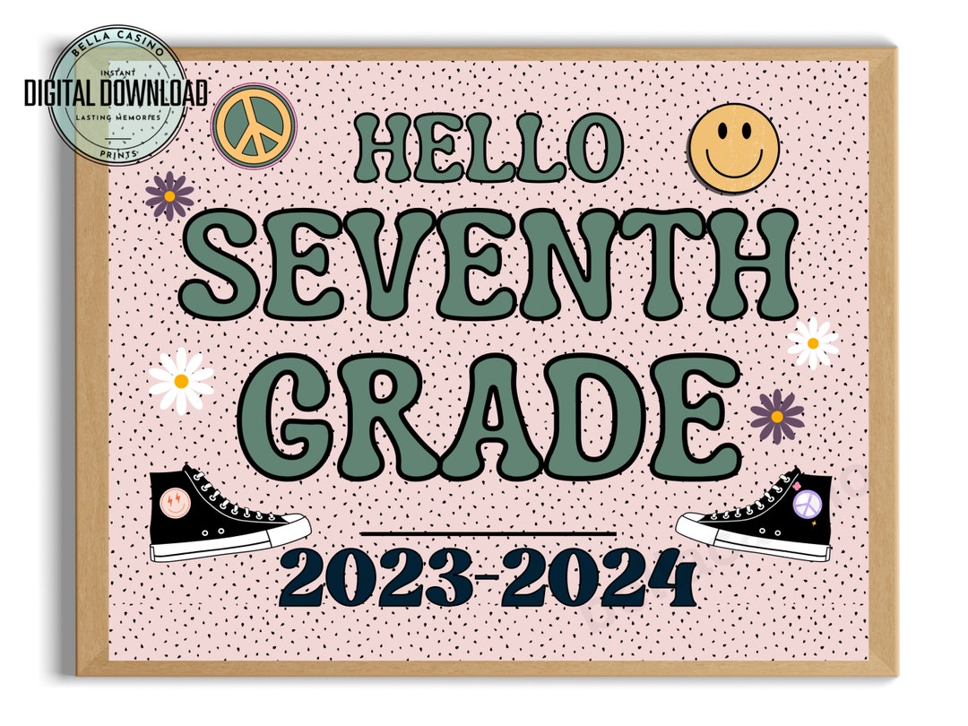 First Day of 7th Grade Sign First Day of School Sign - Etsy