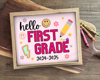 First Day of First Grade Printable Sign Instant Digital Download Back ...