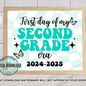First Day of 2nd Grade Sign, First Day of School Sign, Printable 2nd ...