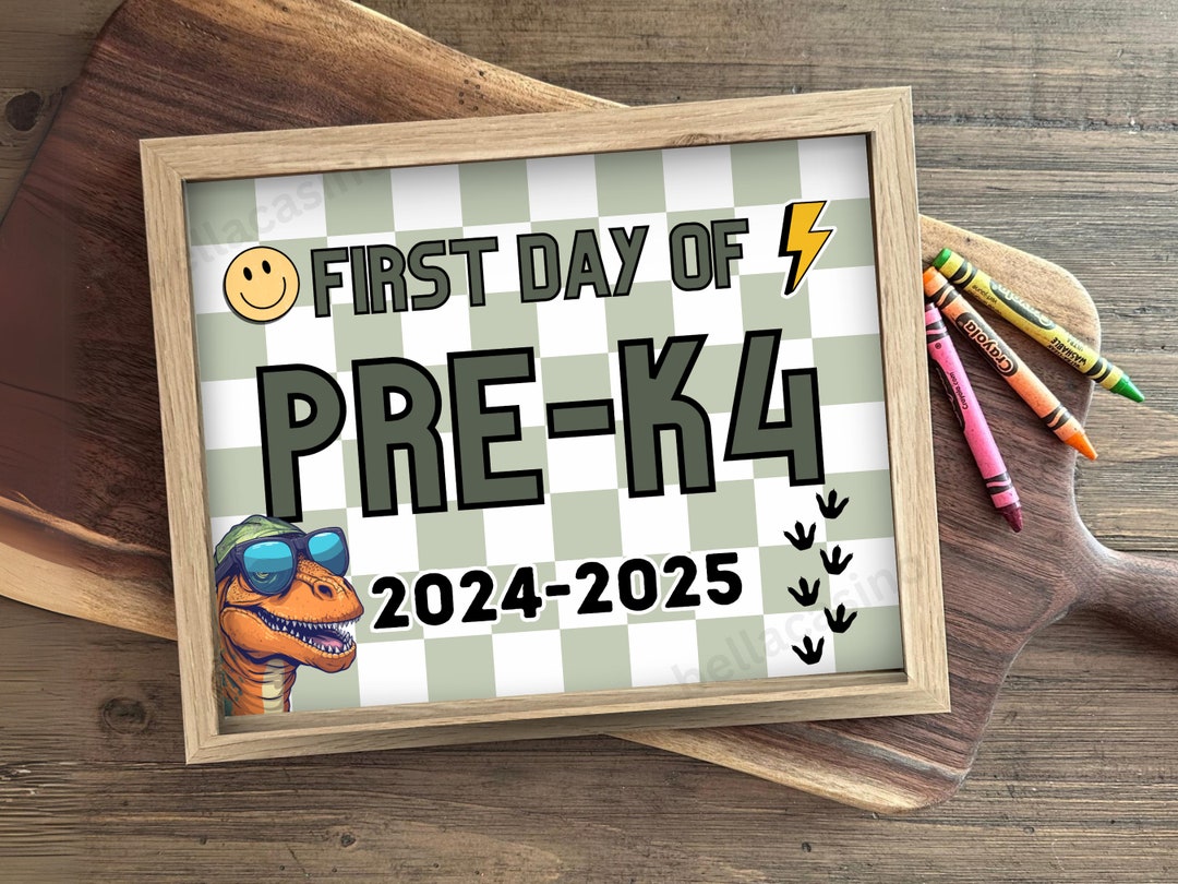 First Day of Pre-k4 Printable Sign Instant Digital Download Back to ...